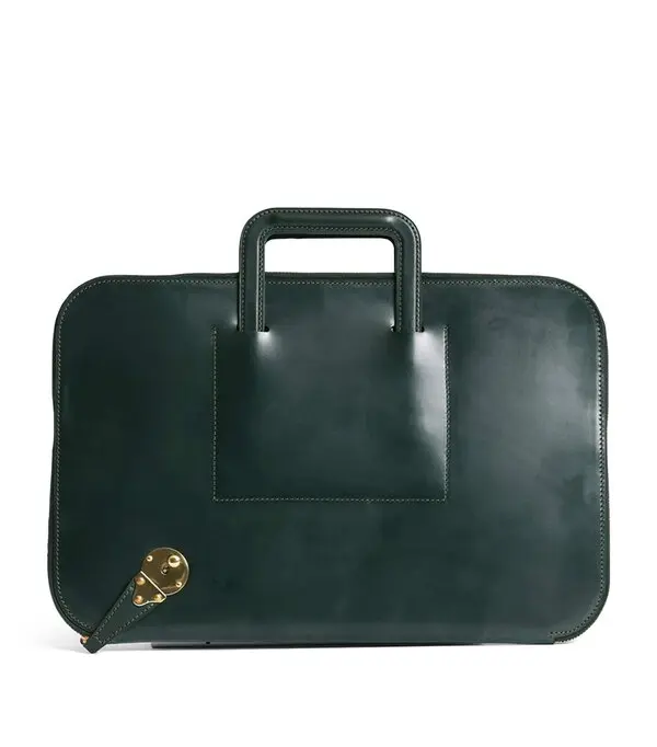 SWAINE Leather Salisbury Briefcase - Green