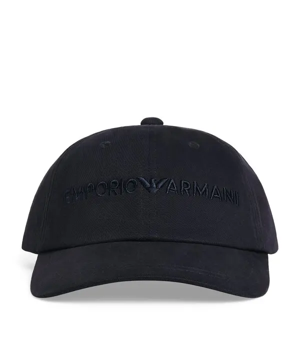 Emporio Armani Cotton Logo Baseball Cap - Blue