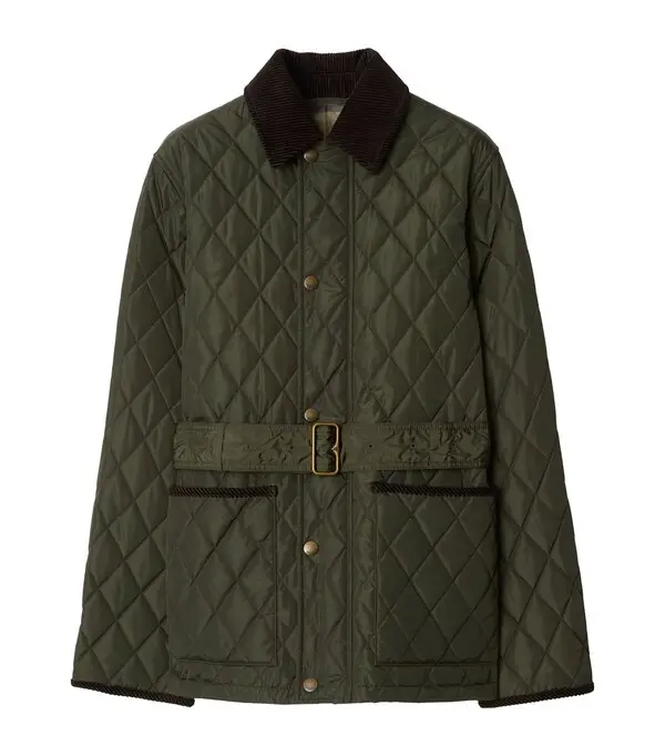 Burberry Quilted Belted Field Jacket - Grey