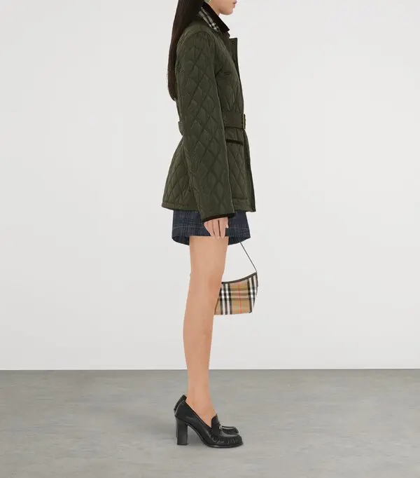 Burberry Quilted Belted Field Jacket - Grey