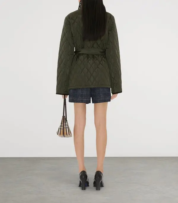 Burberry Quilted Belted Field Jacket - Grey