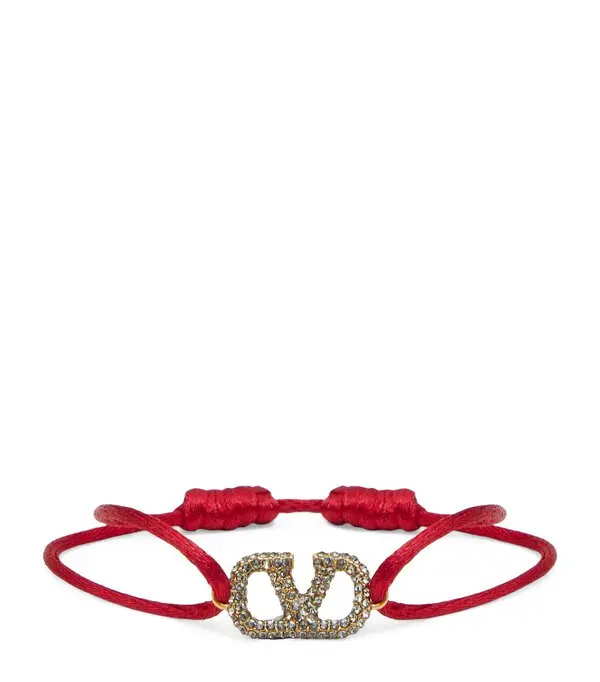 Valentino Garavani Crystal Vlogo Signature Bracelet - Red