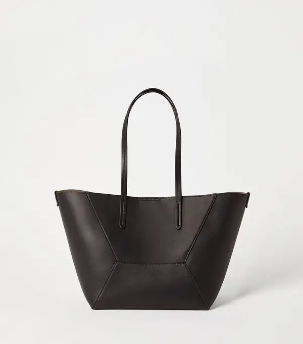 Brunello Cucinelli Small Calfskin Bc Duo Tote Bag - Brown