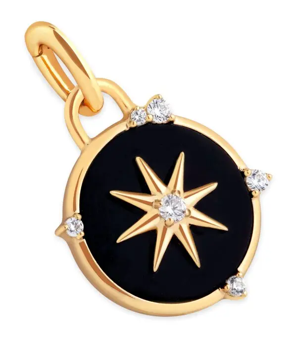 ASTRID & MIYU Black Star Clip Charm - Gold