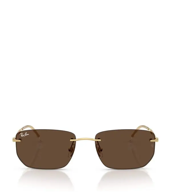Ray-ban Metal Irregular Sunglasses - Gold
