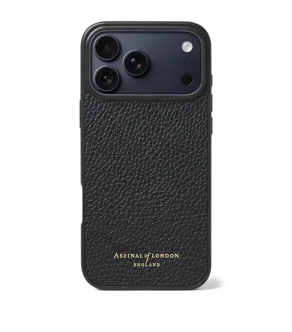 ASPINAL OF LONDON Grained Leather Iphone 17 Pro Case - Black