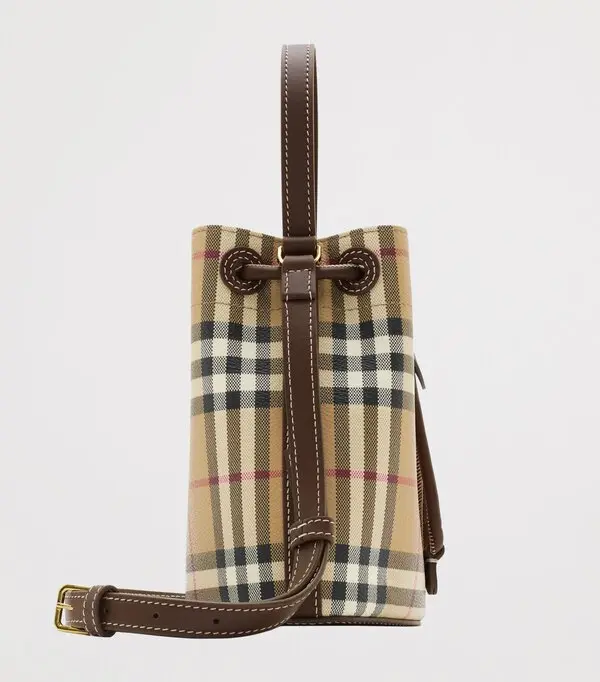 Burberry Mini Check Bucket Bag - Beige