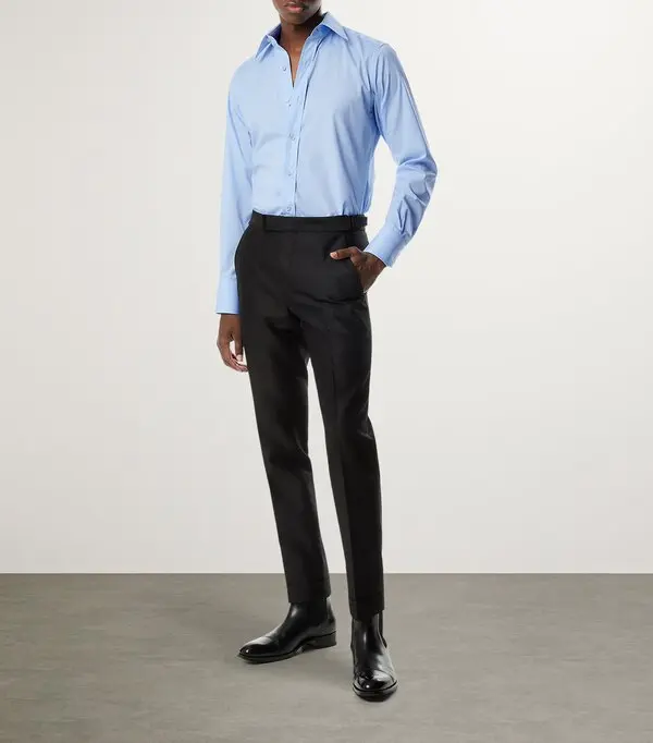 TOM FORD Cotton Poplin Shirt - Blue