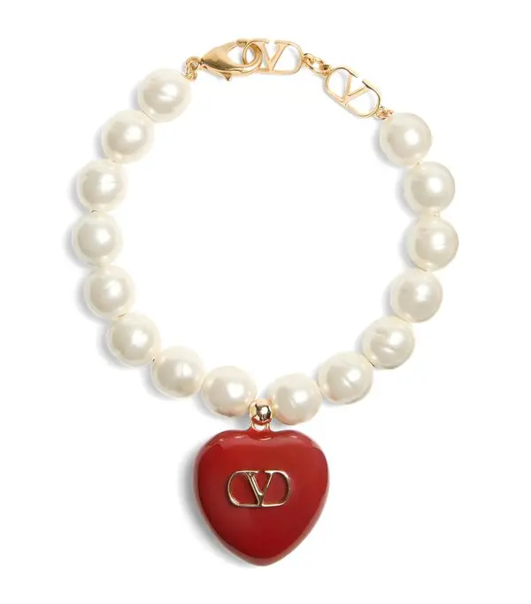 Valentino Garavani Coeur Royal Beaded Bracelet - Ivory