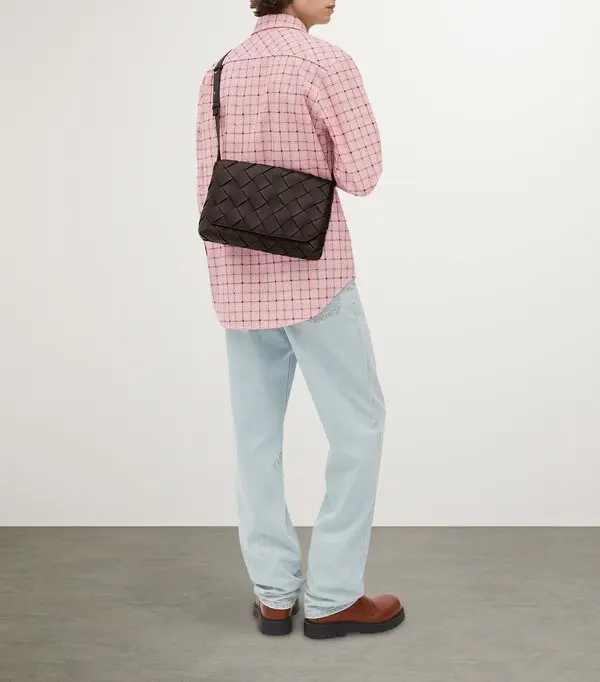 Bottega Veneta Large Leather Diago Cross-body Bag - Brown