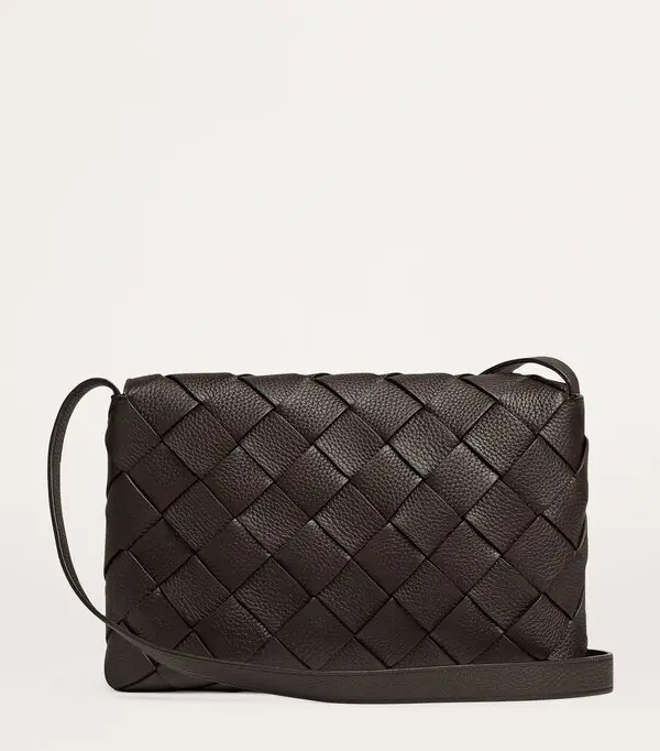 Bottega Veneta Large Leather Diago Cross-body Bag - Brown