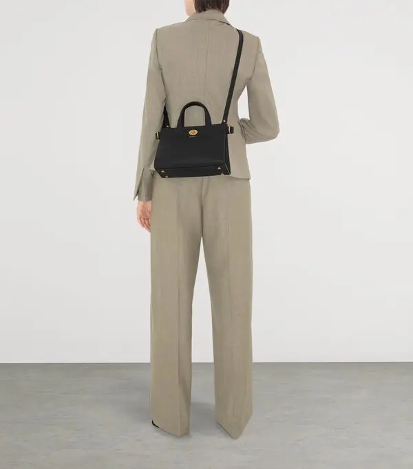 Burberry Mini Calfskin Cotswolds Tote - Black