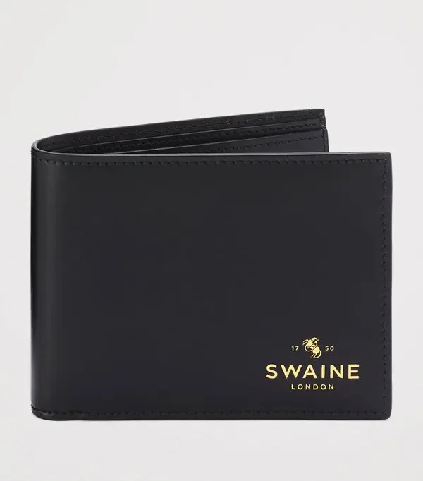 SWAINE Leather Bifold Wallet - Black