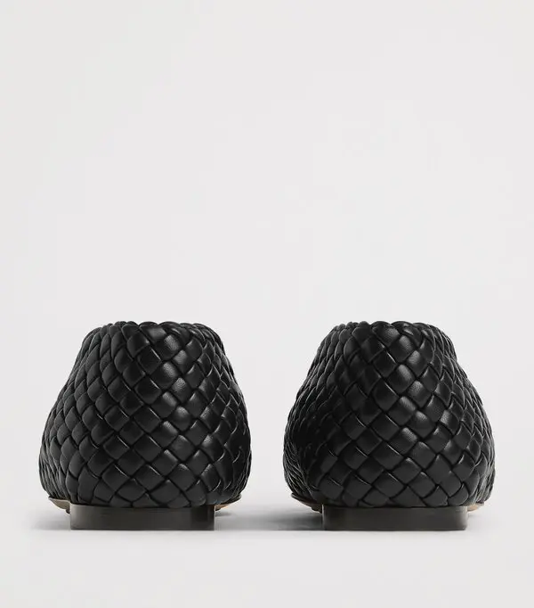 Bottega Veneta Intreccio Leather Sofia Ballet Flats - Black