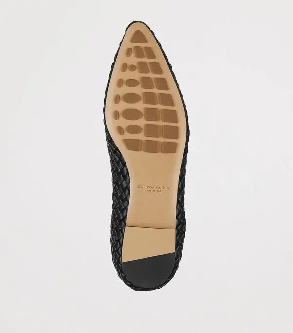 Bottega Veneta Intreccio Leather Sofia Ballet Flats - Black