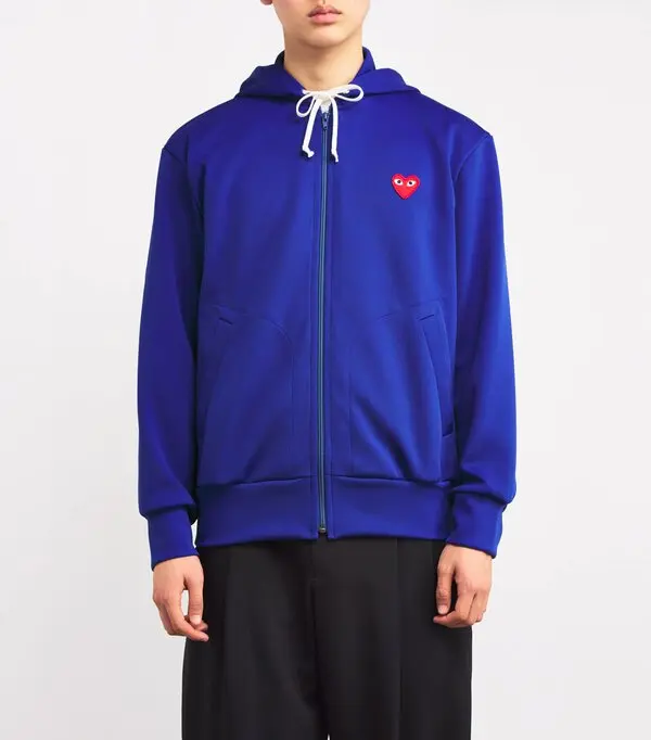 Play Comme Des Garcon Zip-up Hoodie - Navy