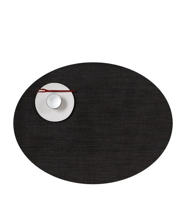 CHILEWICH Mini Basketweave Oval Placemat - Brown