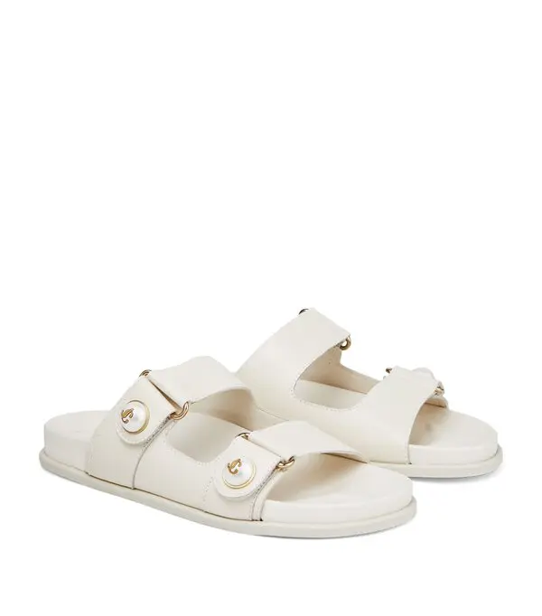JIMMY CHOO Fayence Leather Sandals - White