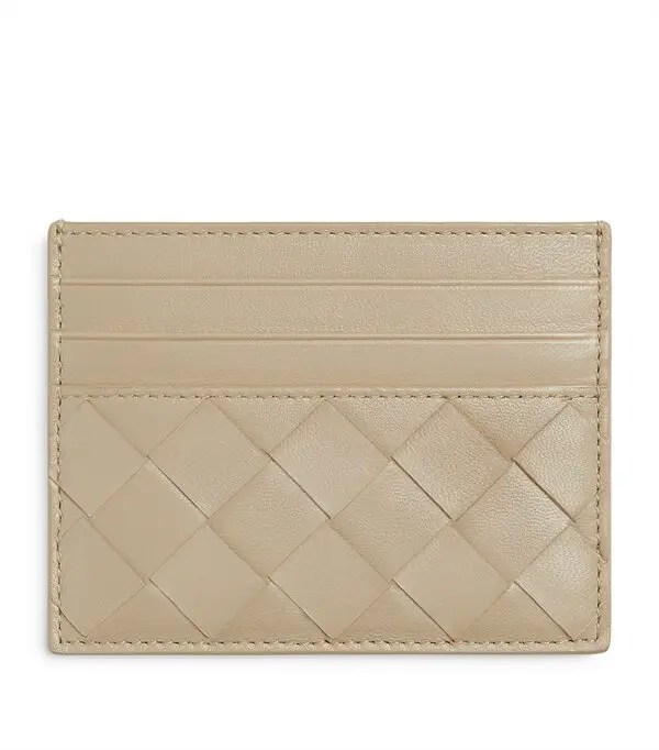 Bottega Veneta Leather Intrecciato Card Holder - Neutral