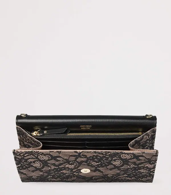 JIMMY CHOO Lace Emmie Clutch - Black