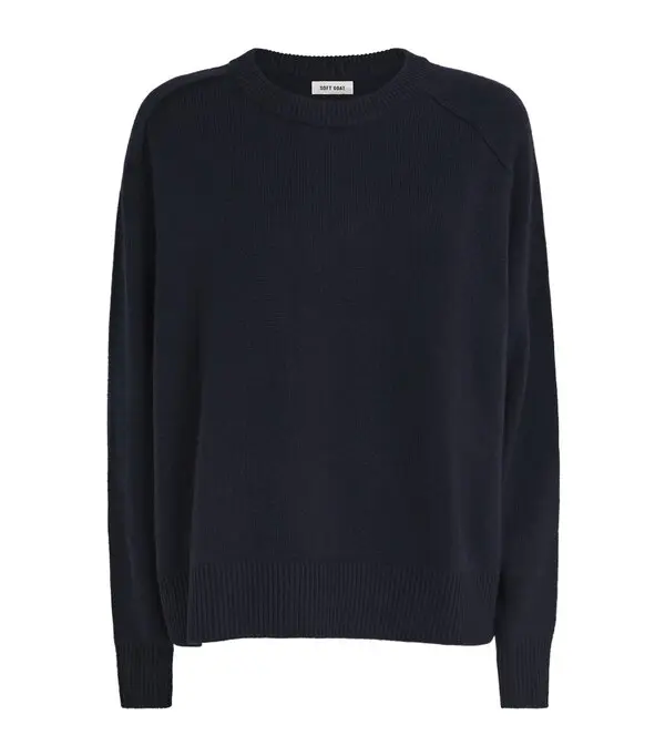 Soft Goat Cashmere Boyfriend Sweater - Navy