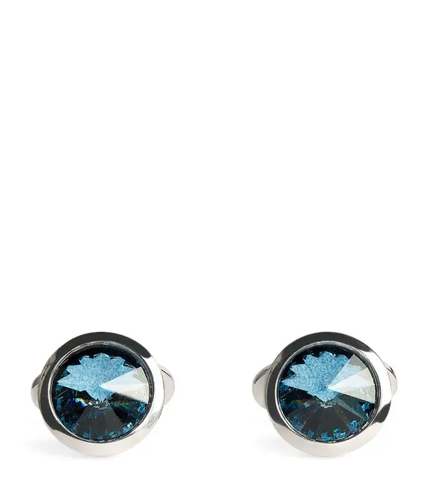 Giorgio Armani Sterling Silver Embellished Cufflinks - Blue