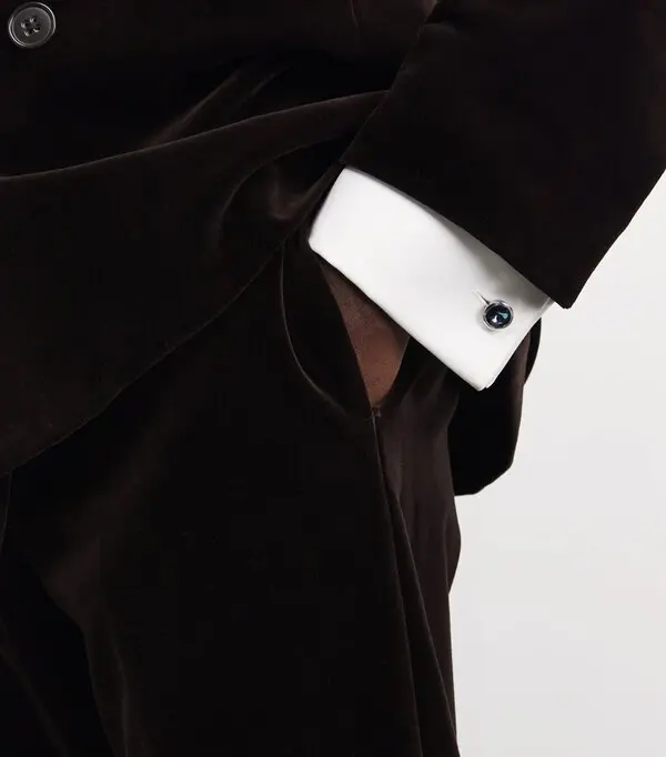 Giorgio Armani Sterling Silver Embellished Cufflinks
