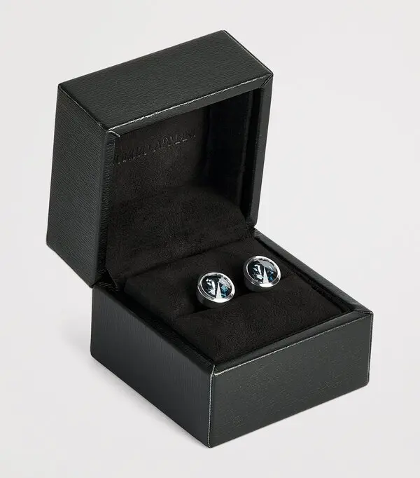 Giorgio Armani Sterling Silver Embellished Cufflinks