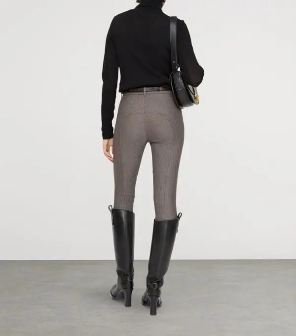Burberry Stretch Cotton Herringbone Jodhpurs - Brown