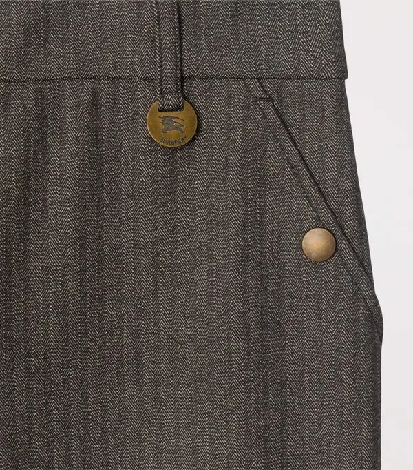 Burberry Stretch Cotton Herringbone Jodhpurs - Brown