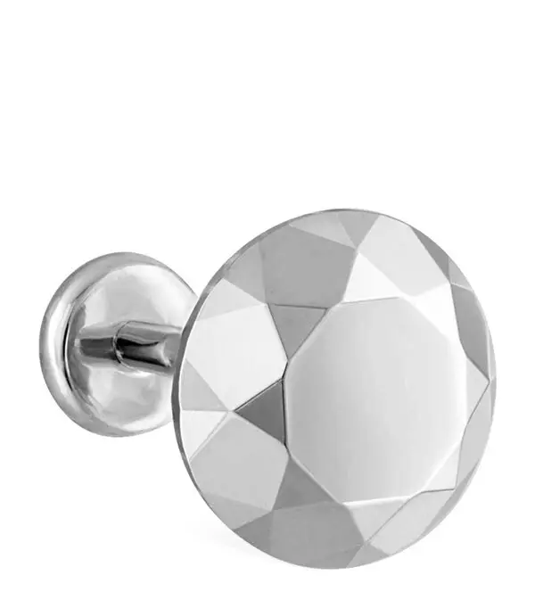 MARIA TASH Faceted Round Threaded Stud Earring - White