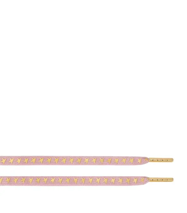GOLDEN GOOSE Star Print Fabric Laces - Pink