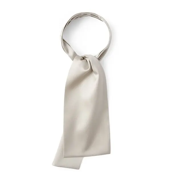 Brunello Cucinelli Stretch-satin Silk Jabot Scarf - Beige