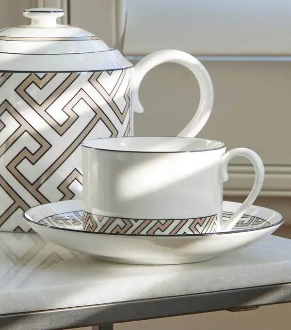 O.W.LONDON Maze Teacup And Saucer - Nude