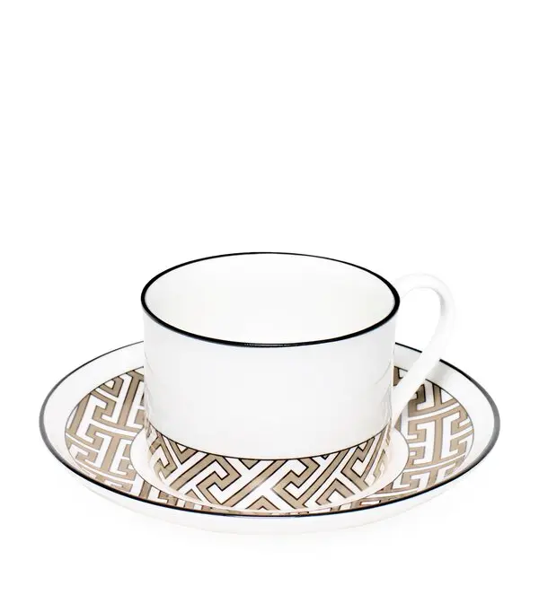O.W.LONDON Maze Teacup And Saucer - Nude