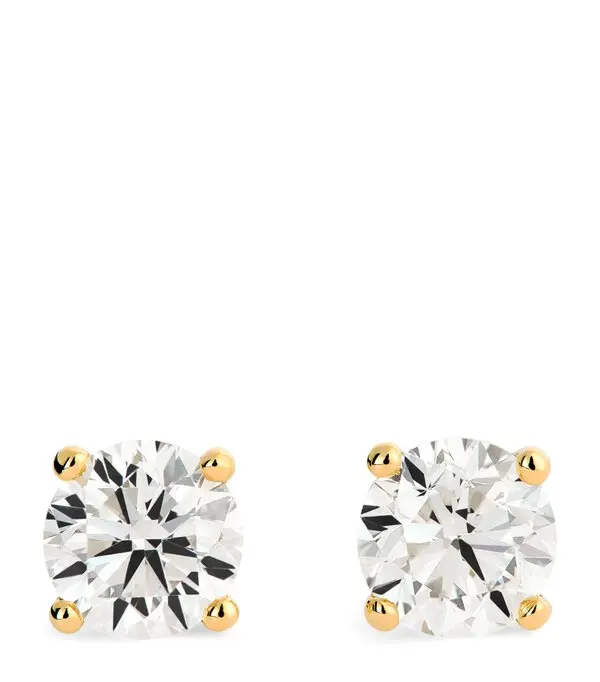 Harrods Diamond Stud Earrings - Gold