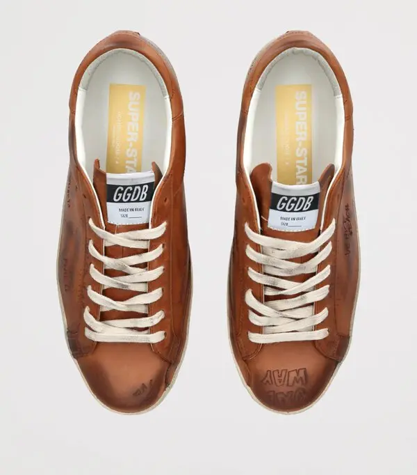 GOLDEN GOOSE Super-star Leather Sneakers - Beige
