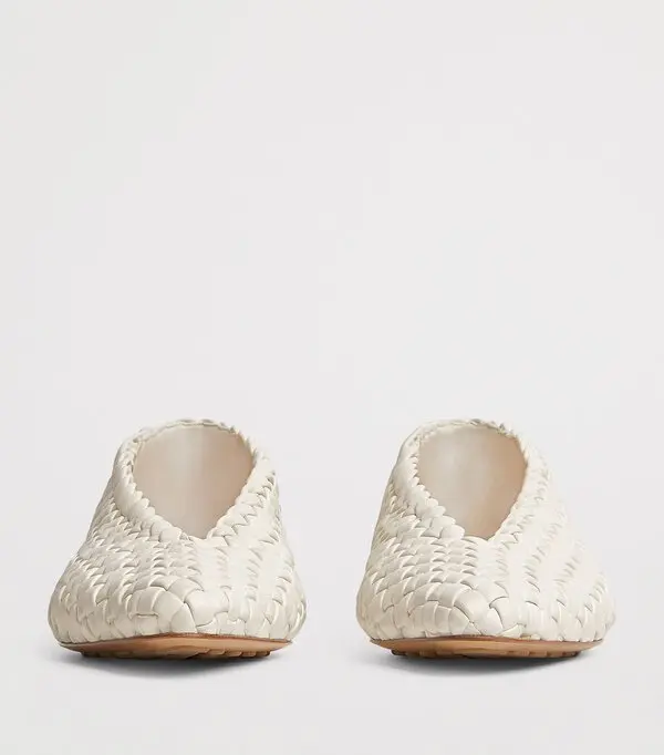 Bottega Veneta Intreccio Leather Sofia Ballet Flats - White