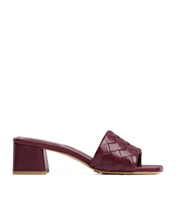 Bottega Veneta Lambskin Parco Heeled Mules 45 - Red
