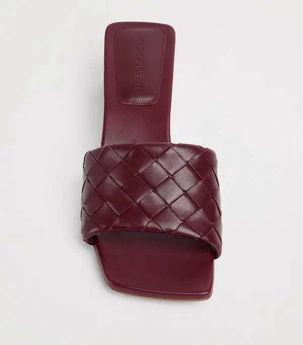 Bottega Veneta Lambskin Parco Heeled Mules 45 - Red
