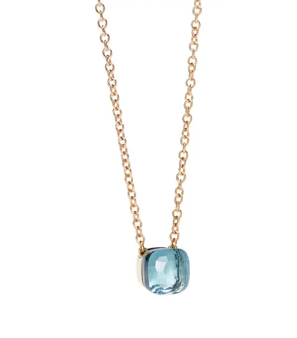 Pomellato Rose Gold Nudo Pendant Necklace - Blue