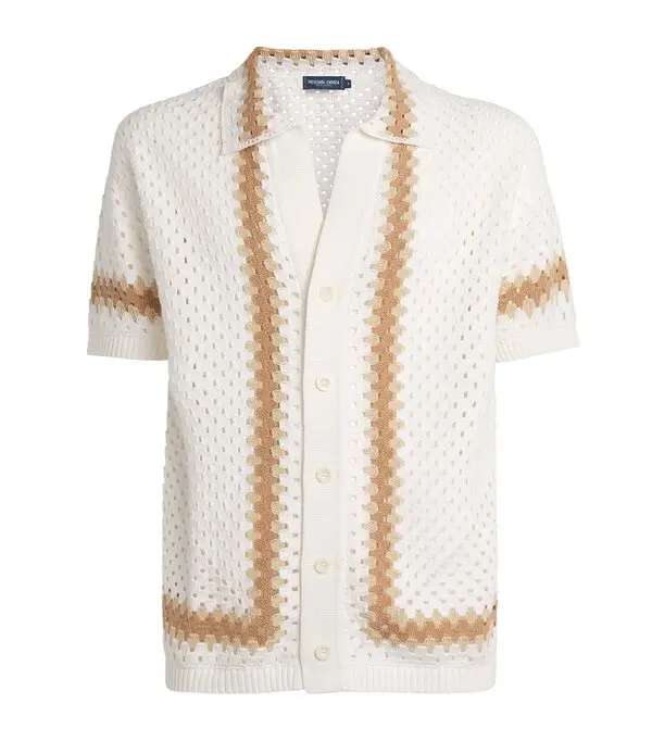 Frescobol Carioca Cotton Crochet Marques Cardigan - White