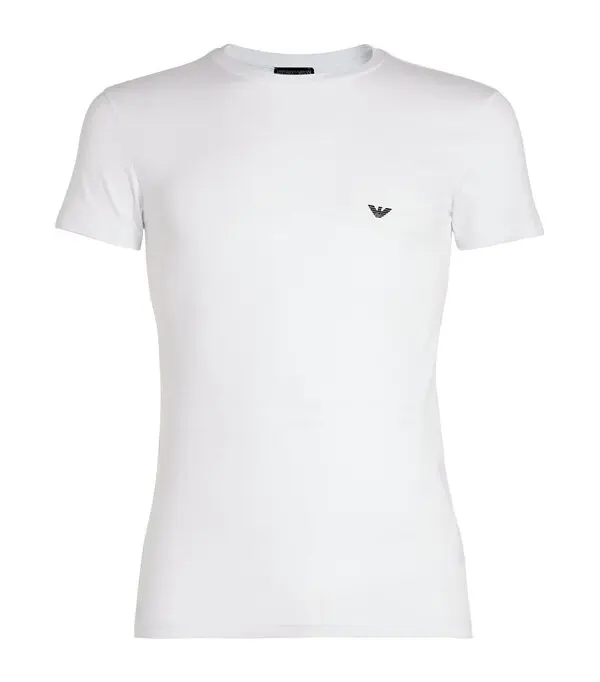 Emporio Armani Stretch Cotton Eagle T-shirt - White