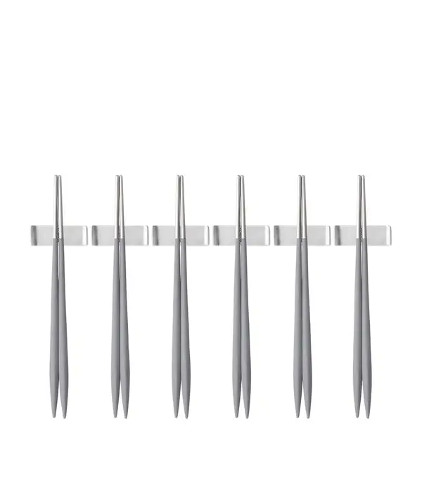 BUGATTI Set Of 6 Stainless Steel Ares Chopsticks - Grey
