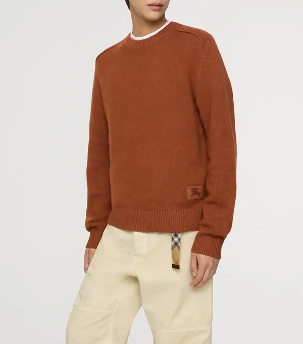 Burberry Cashmere-blend Ekd Sweater - Orange