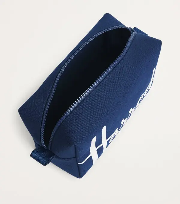 Harrods Cotton Logo Cosmetics Bag - Navy