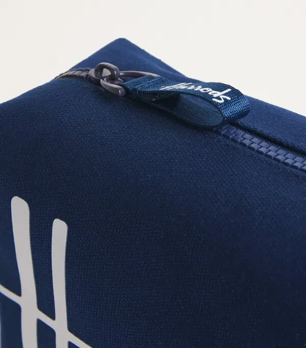 Harrods Cotton Logo Cosmetics Bag - Navy