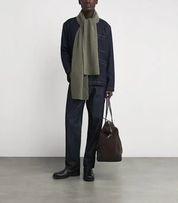 LE BONNET Lambswool Classic Scarf - Green