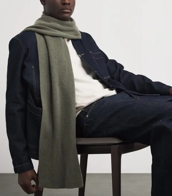 LE BONNET Lambswool Classic Scarf - Green