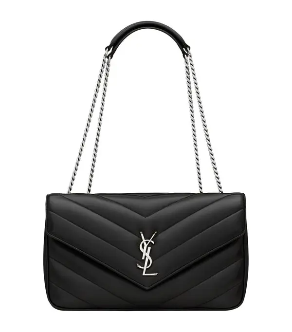 Saint Laurent Mini Matelassé Loulou Shoulder Bag - Black